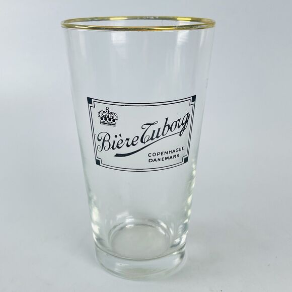 Tuborg | Dining | Vintage Biere Tuborg Beer Glass 25cls Gold Rim Danish ...